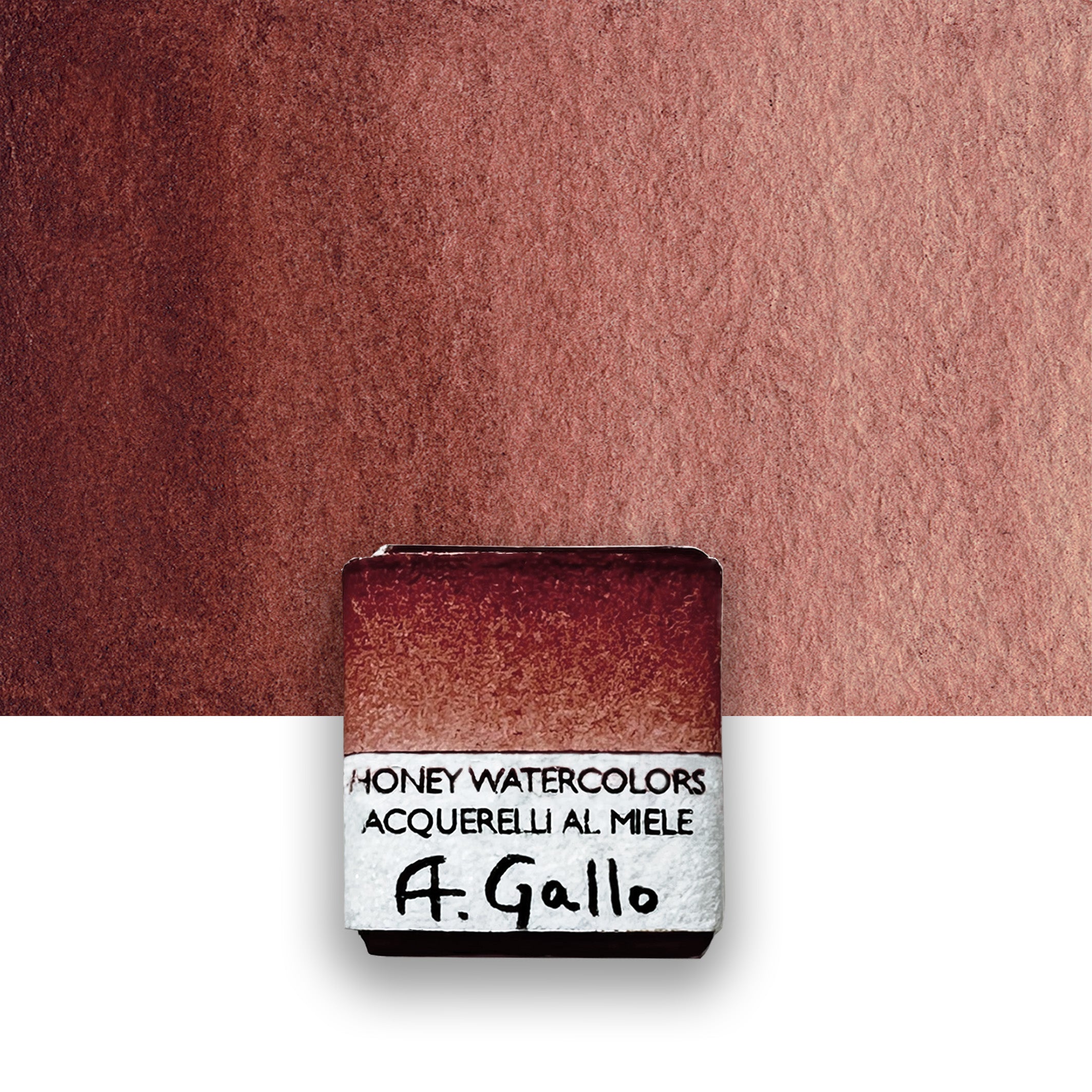 Leighton red ochre - half pan — A. Gallo Colors - Acquerelli Artigianali