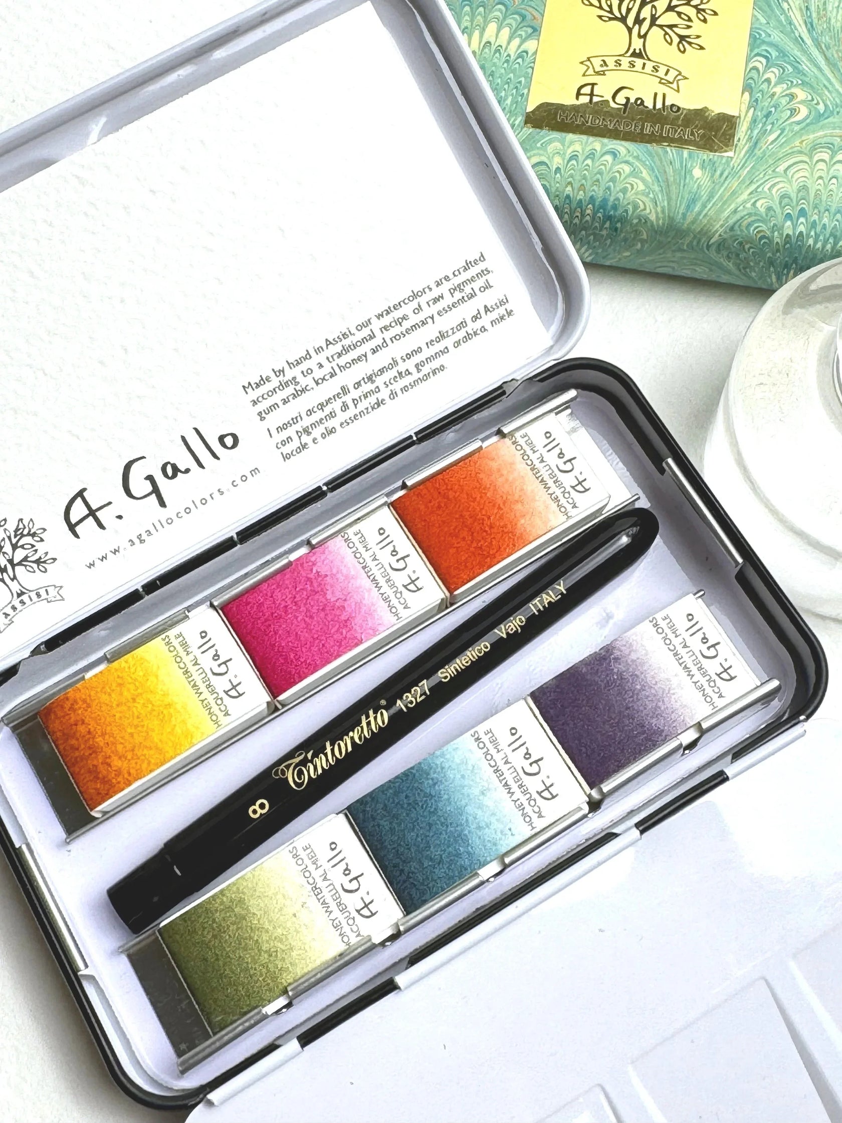 Signature 6 full pan palette — A. Gallo Colors - Acquerelli Artigianali